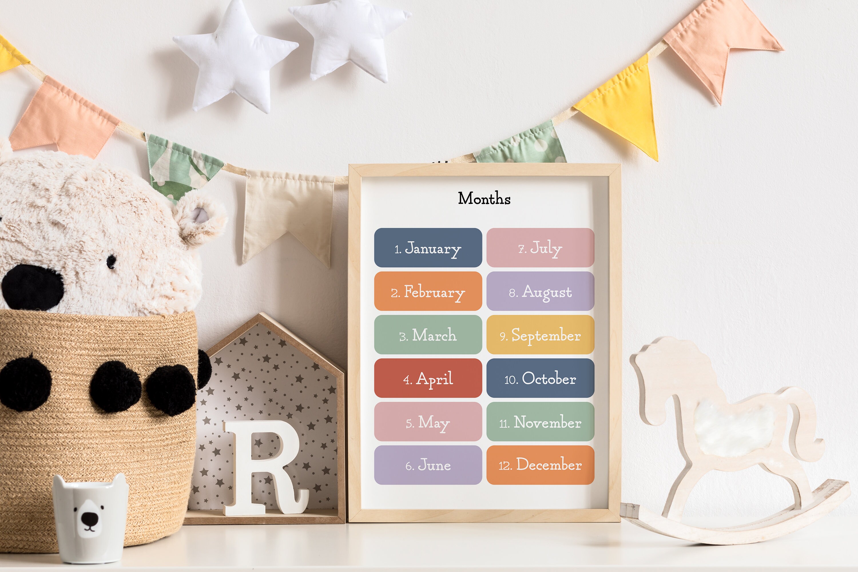 Months Educational Poster. Months Clasroom Poster. Preschool Learning ...