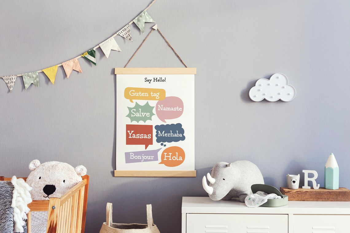 Hello in Different Languages Poster. Hello Print. Preschool Learning ...