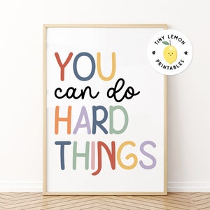 You Can Do Hard Things Poster. Playroom Decor. Classroom Decor ...