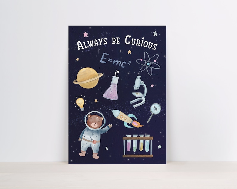 Always Be Curious Poster. Boys Room Wall Art. Science Poster for Kids ...