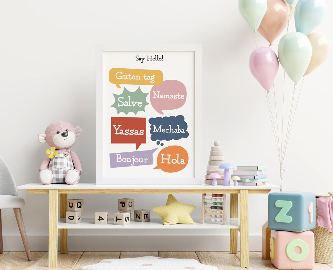Hello in Different Languages Poster. Hello Print. Preschool Learning ...