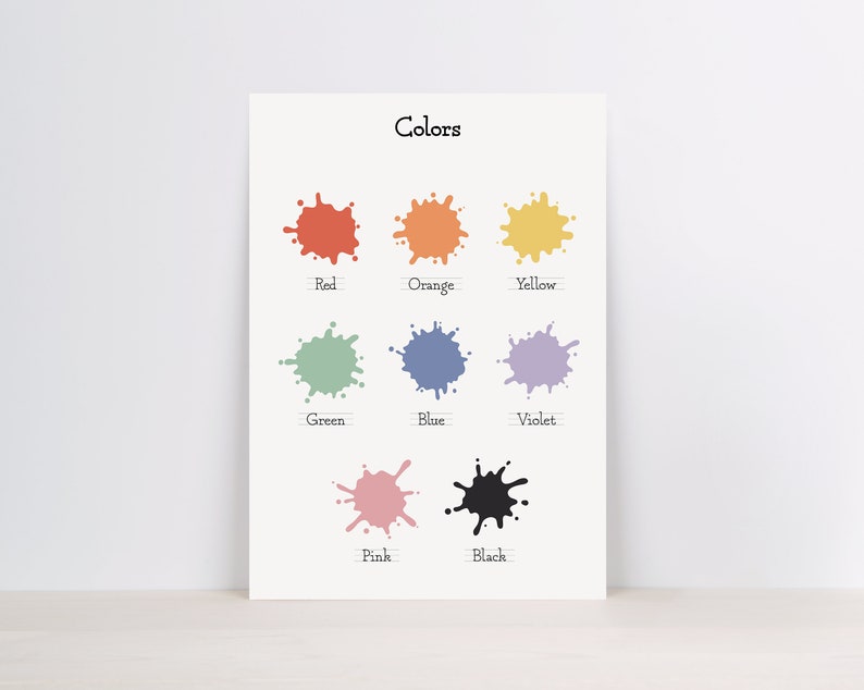 Colors Educational Poster. Colors Clasroom Poster. Preschool Learning ...