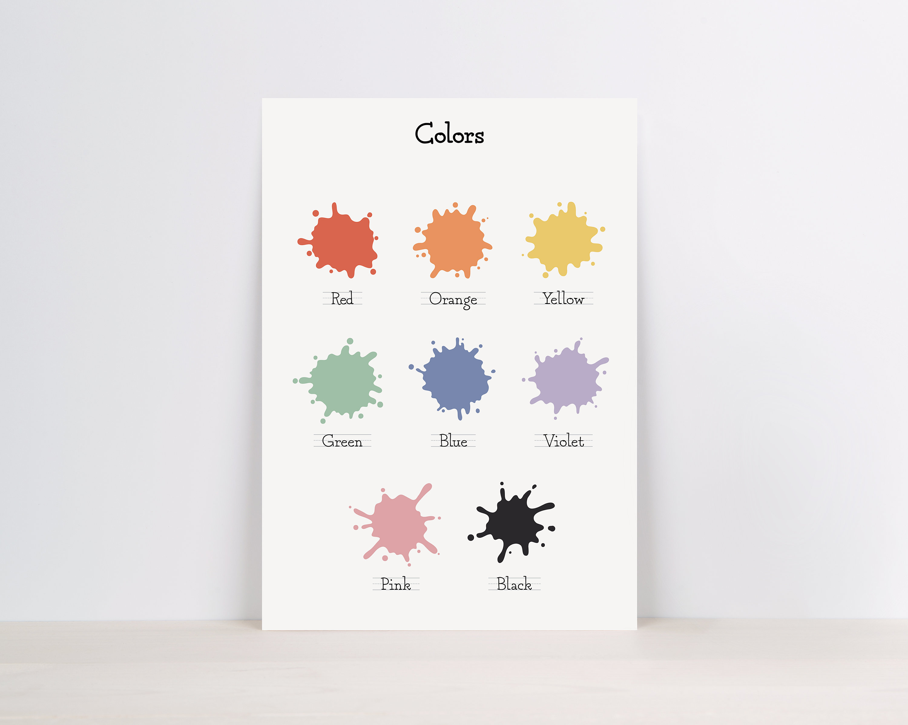 Colors Educational Poster. Colors Clasroom Poster. Preschool Learning ...