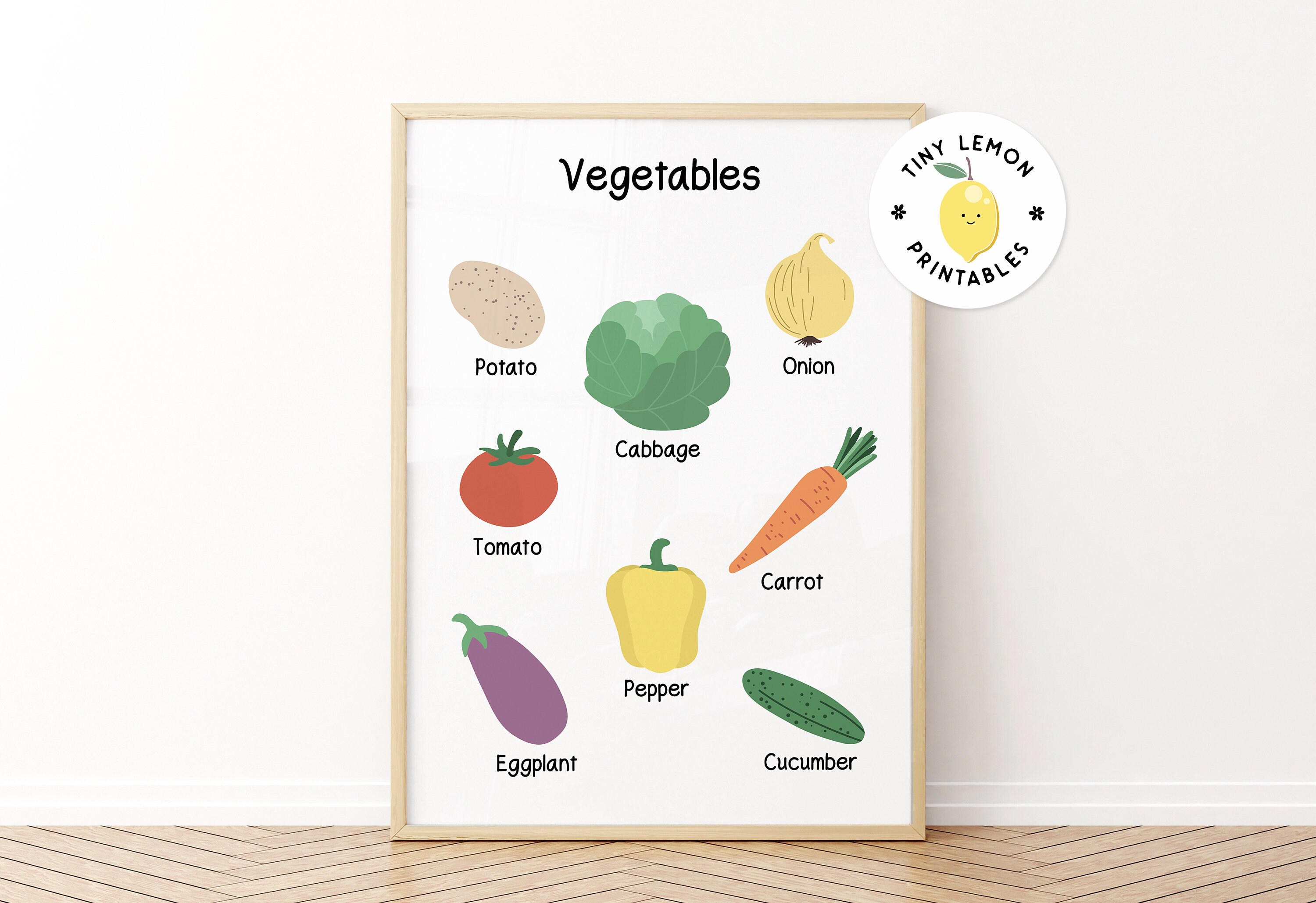 Set of 2, Vegetables and Fruits Educational Poster Set. Learnig Poster ...