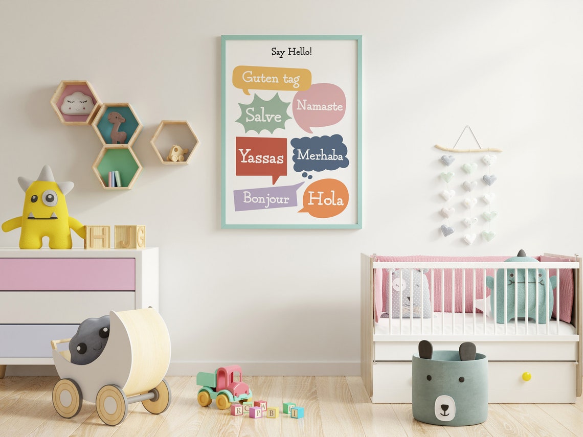 Hello in Different Languages Poster. Hello Print. Preschool Learning ...