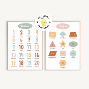 Set of 10, Pastel Educational Wall Art. Kids Alphabet Printable. Boho ...