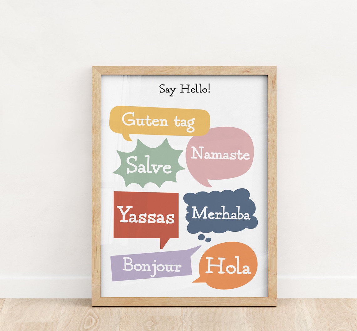Hello in Different Languages Poster. Hello Print. Preschool Learning ...