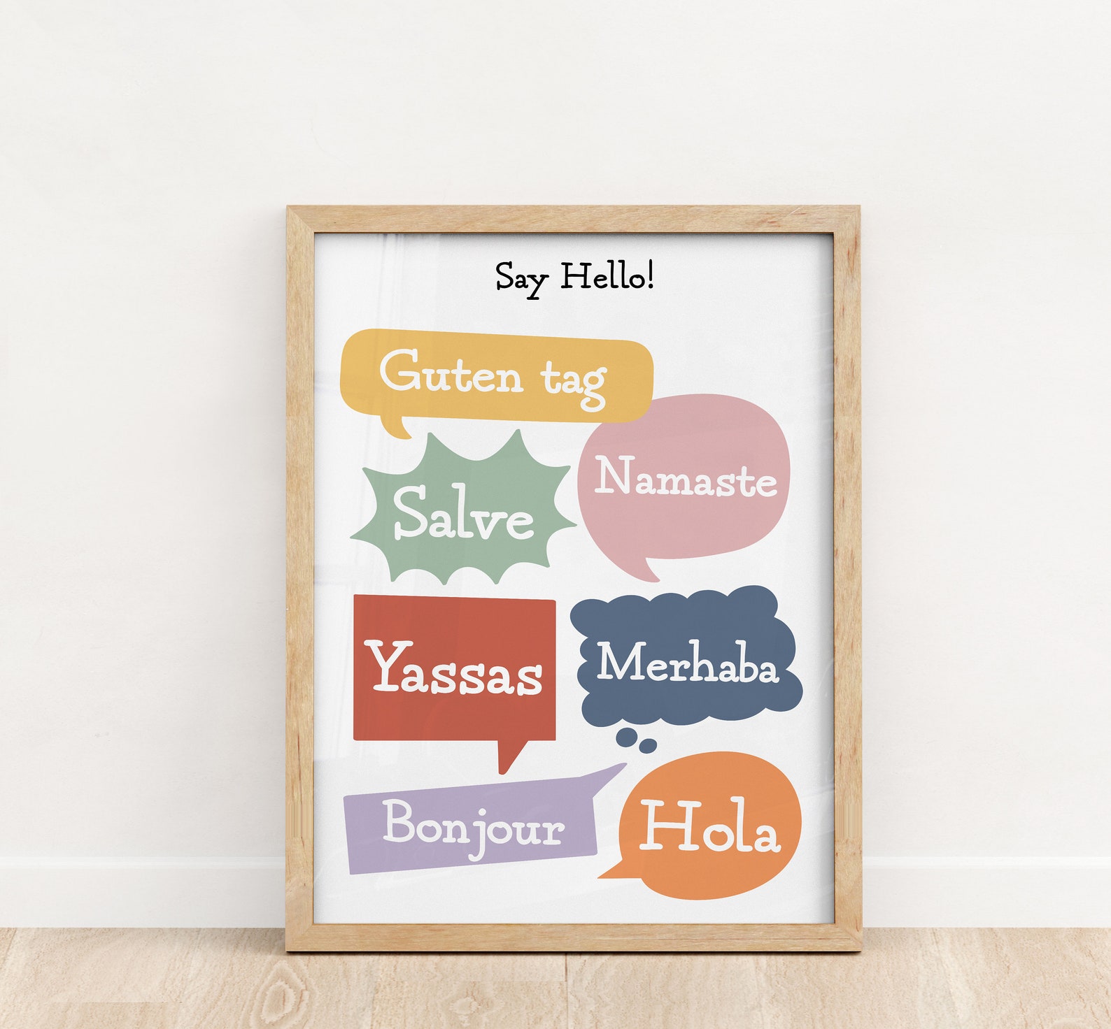 Hello in Different Languages Poster. Hello Print. Preschool Learning ...