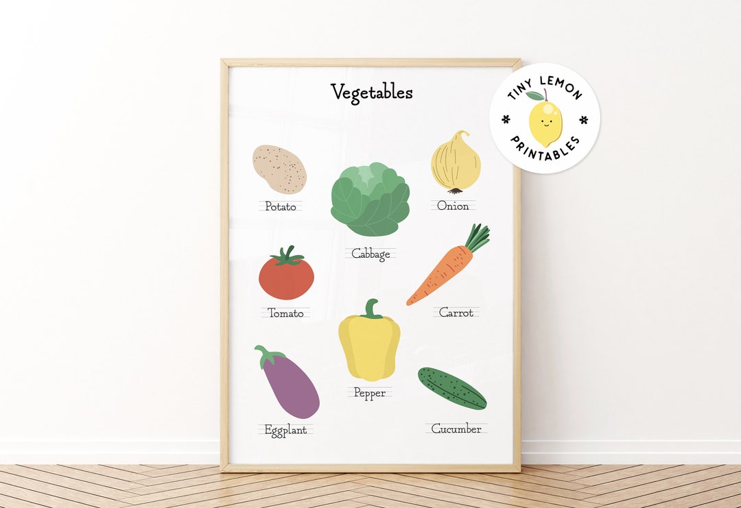 Vegetables Educational Poster. Learnig Vegetables Poster. Preschool ...