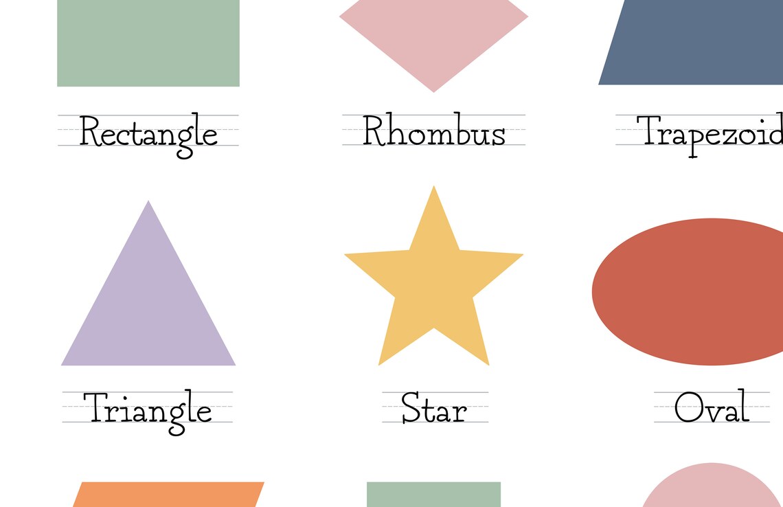 Shapes Educational Poster. Preschool Learning Printable. Clasroom ...