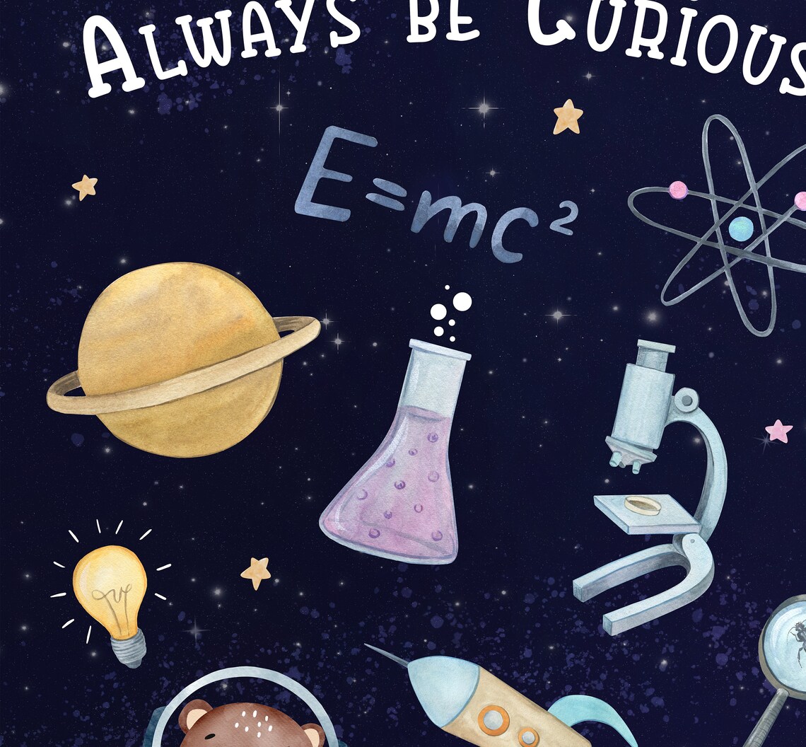 Always Be Curious Poster. Boys Room Wall Art. Science Poster for Kids ...