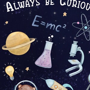 Always Be Curious Poster. Boys Room Wall Art. Science Poster for Kids ...
