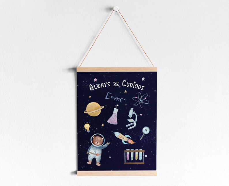 Always Be Curious Poster. Boys Room Wall Art. Science Poster for Kids ...