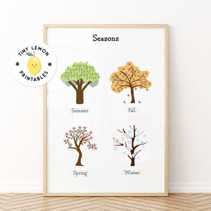Seasons Educational Poster. Seasons Print. Preschool Learning Printable ...