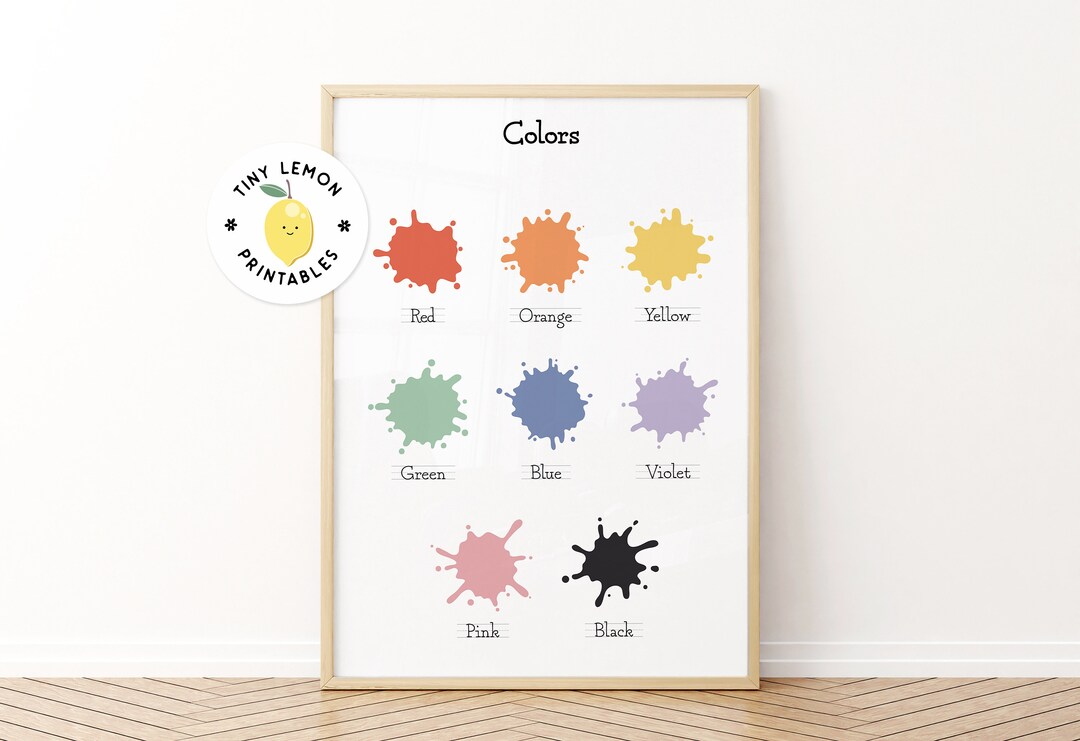 Colors Educational Poster. Colors Clasroom Poster. Preschool Learning ...