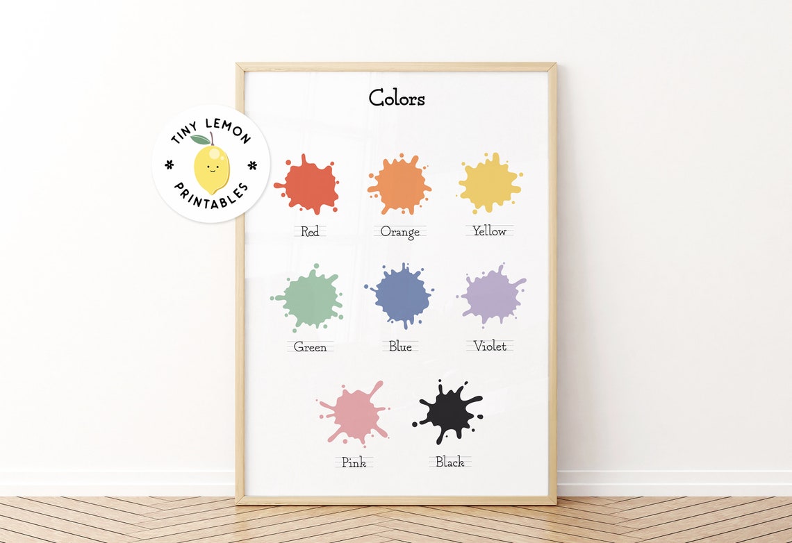 Colors Educational Poster. Colors Clasroom Poster. Preschool Learning ...
