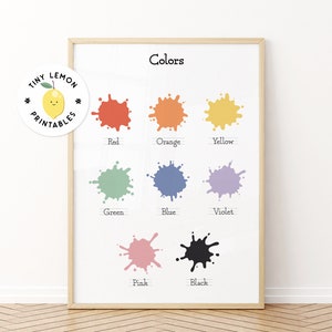 Colors Educational Poster. Colors Clasroom Poster. Preschool Learning ...