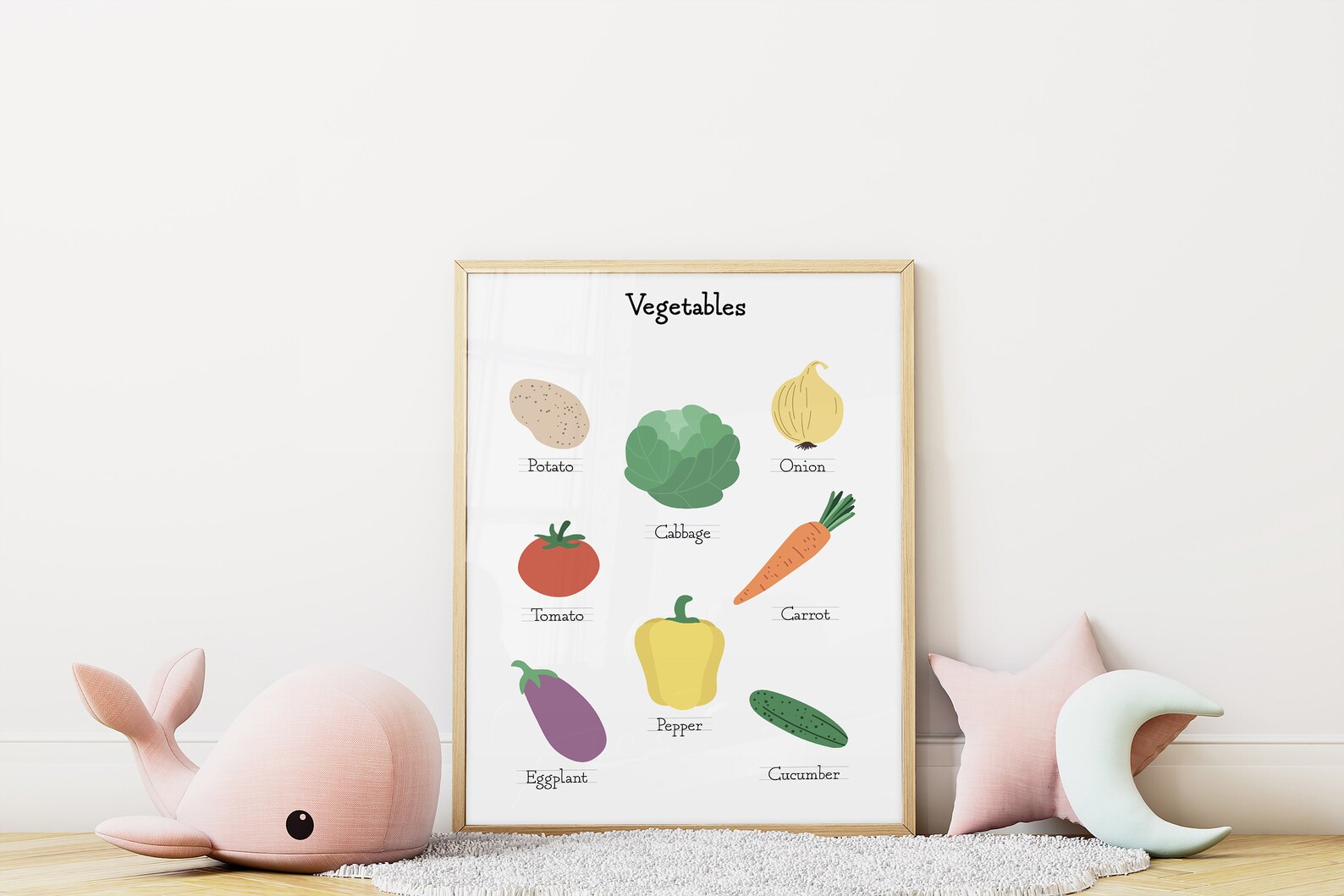 Vegetables Educational Poster. Learnig Vegetables Poster. Preschool ...