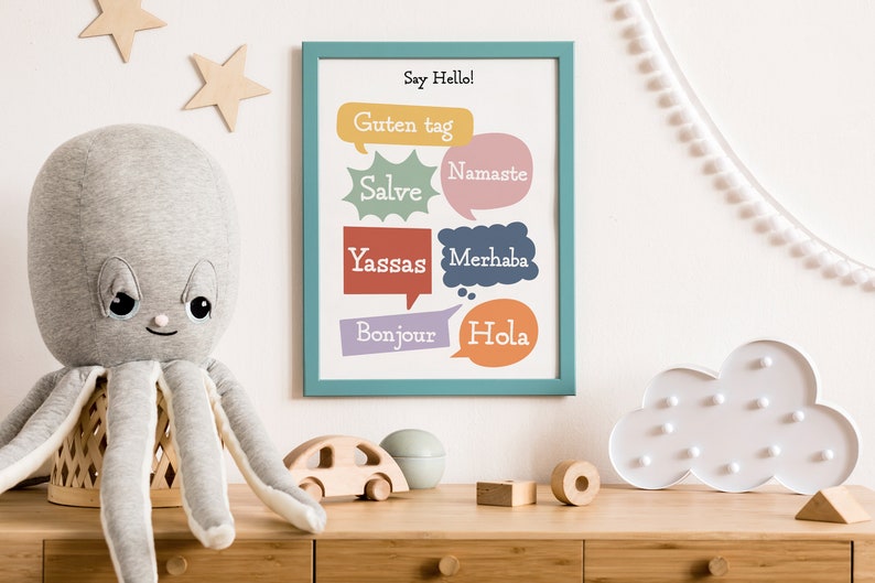 Hello in Different Languages Poster. Hello Print. Preschool Learning ...
