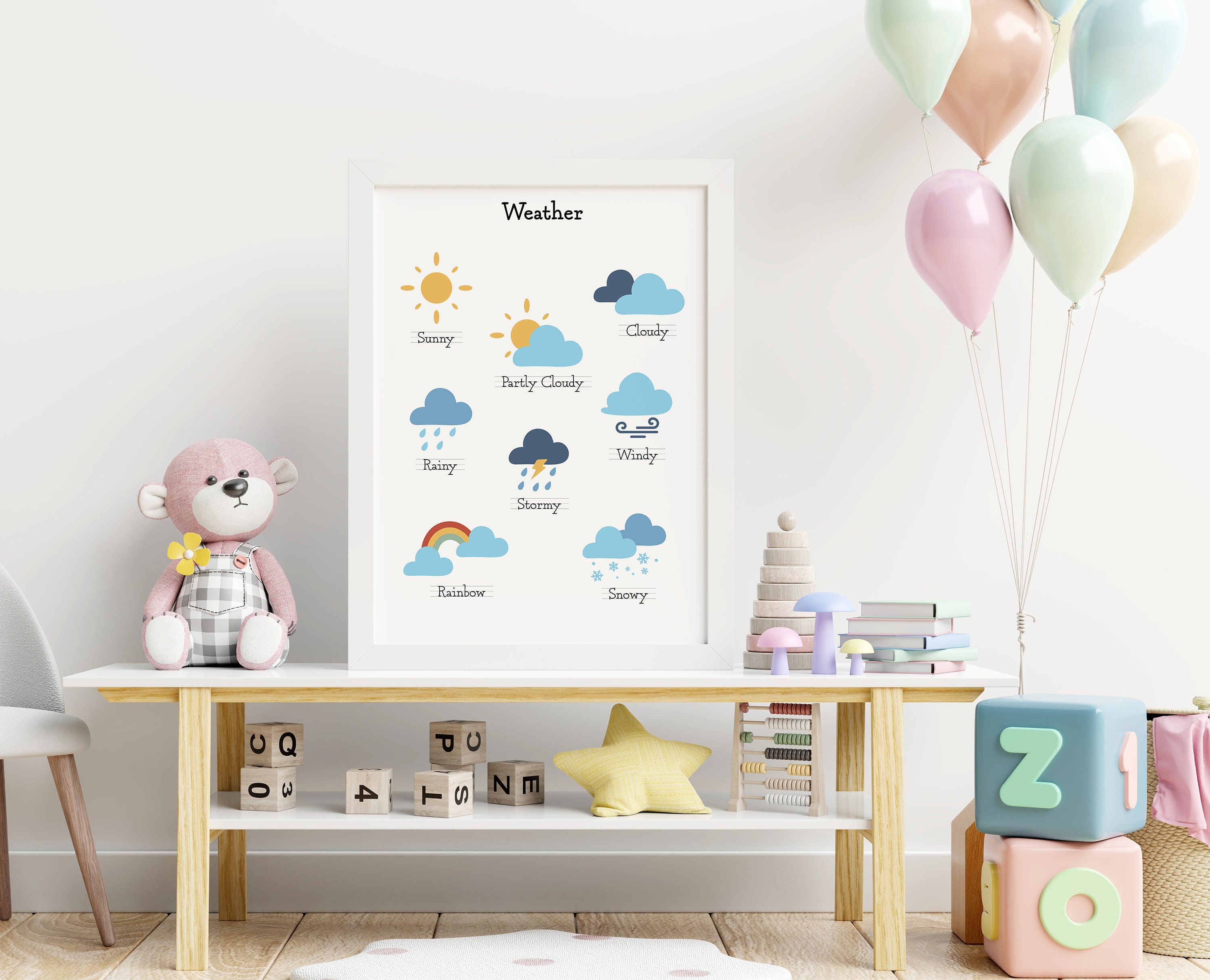 Weather Educational Poster. Weather Print. Preschool Learning Printable ...