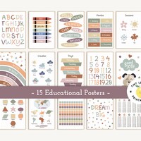 Set of 6, Educational Wall Art. Kids Alphabet Printable. DIGITAL ...