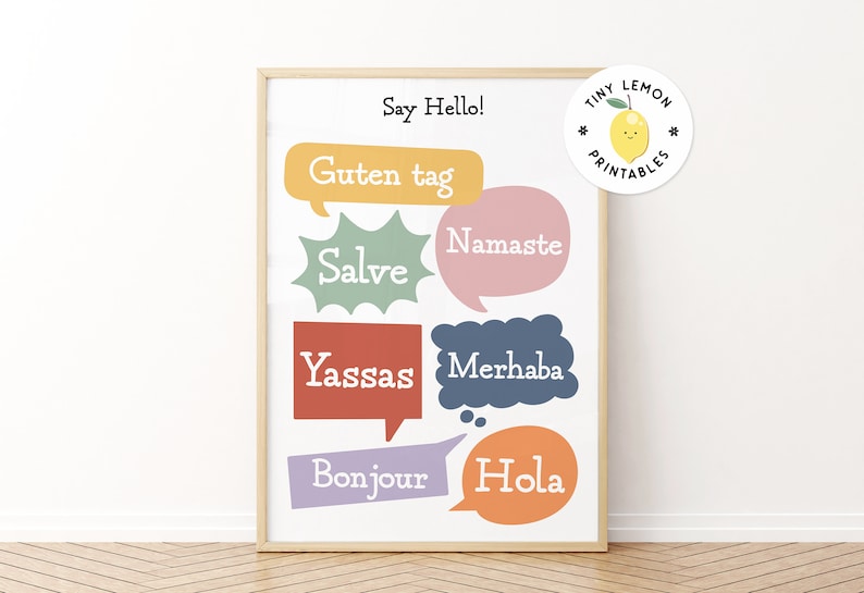 Hello in Different Languages Poster. Hello Print. Preschool Learning ...