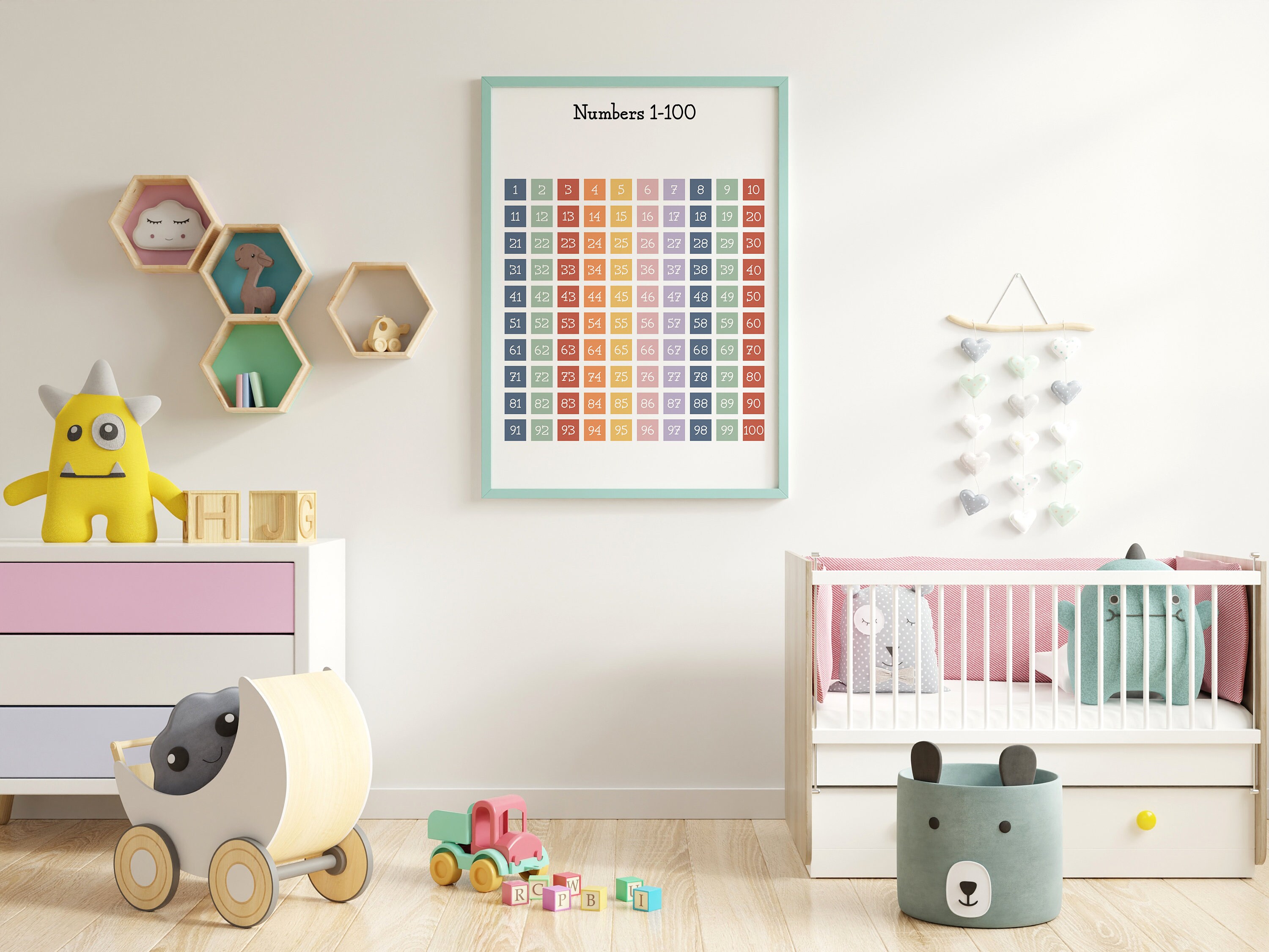 Numbers Educational Poster. Numbers 1-100 Poster. Preschool - Etsy