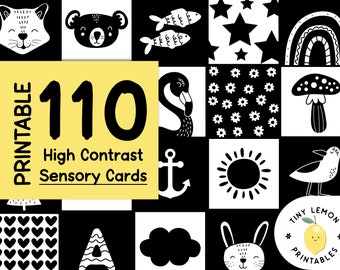 PRINTABLE High Contrast Baby Cards. Monochrome Sensory Flash Cards ...