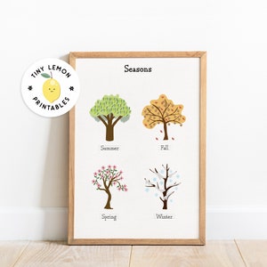 Seasons Educational Poster. Seasons Print. Preschool Learning Printable ...