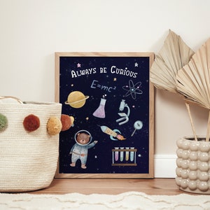 Always Be Curious Poster. Boys Room Wall Art. Science Poster for Kids ...