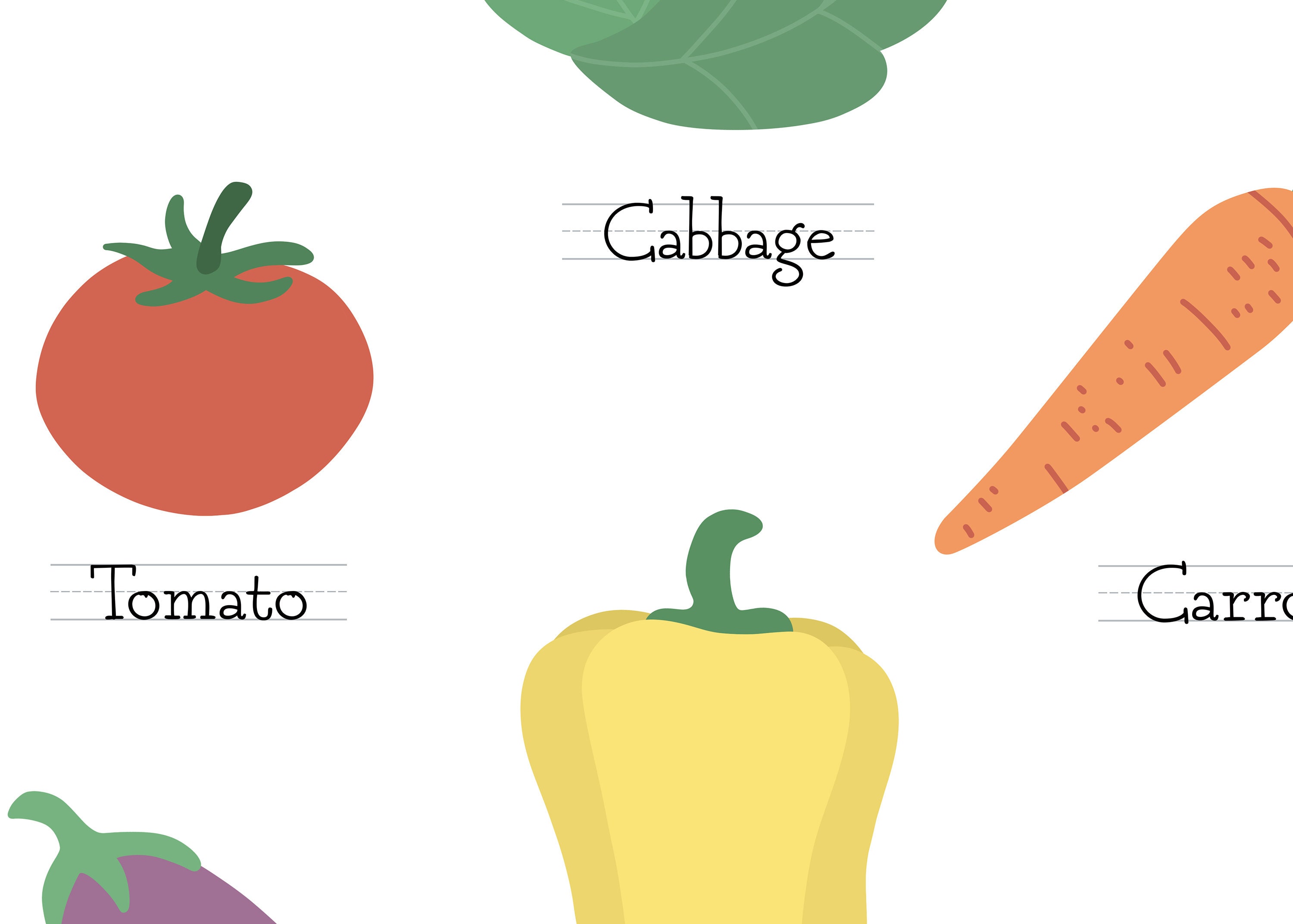 Vegetables Educational Poster. Learnig Vegetables Poster. Preschool ...