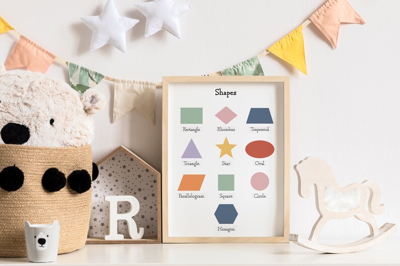 Shapes Educational Poster. Preschool Learning Printable. Clasroom ...