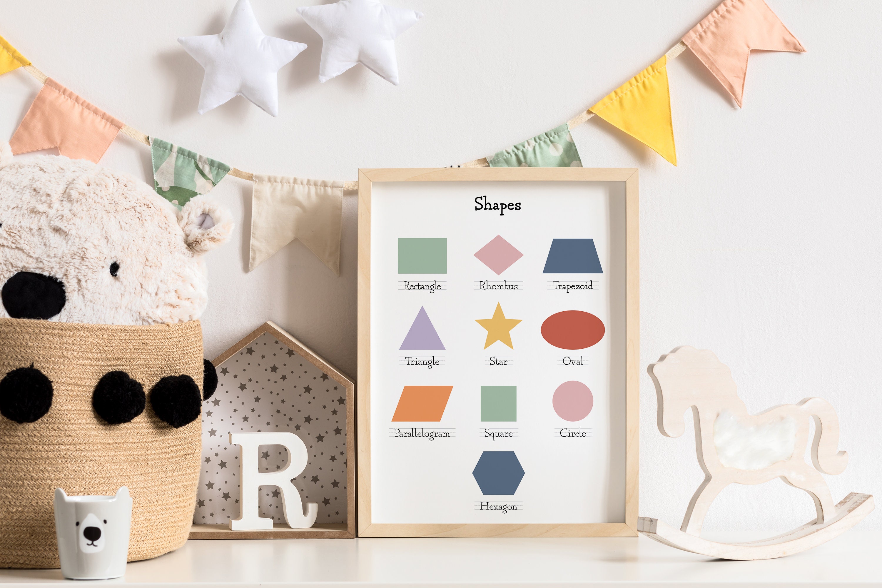 Shapes Educational Poster. Preschool Learning Printable. Clasroom ...