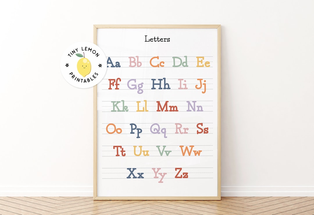 Alphabet Educational Poster. Letters Print. Preschool Learning ...