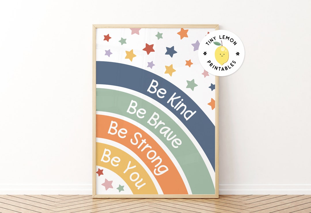 Be Kind, Be Brave Printable Poster. Be Brave Wall Art. Playroom Decor ...