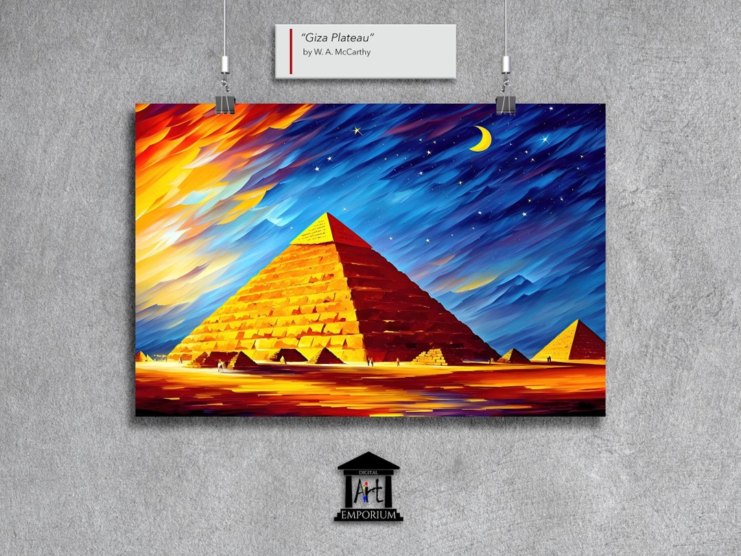 Egyptian Pyramids Art Print Pyramids Wall Art Egypt - Etsy