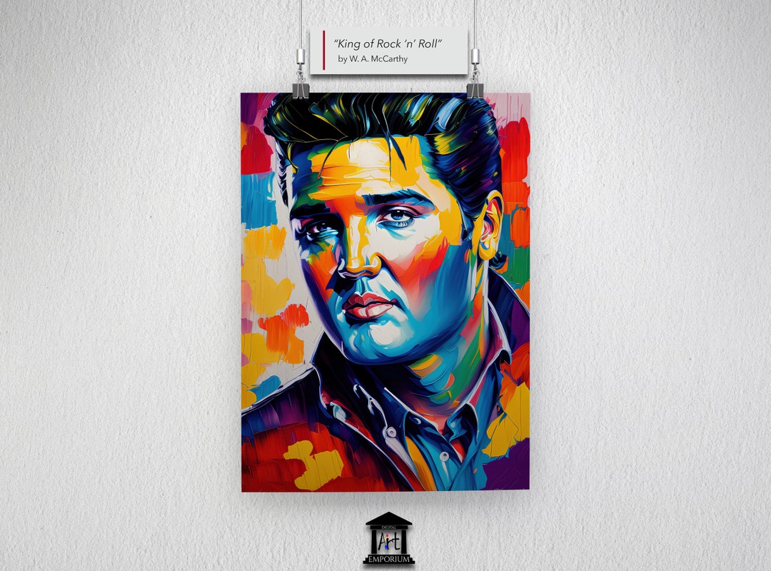 Elvis Presley King Rock Legend Abstract Modern Wall Art Printable ...