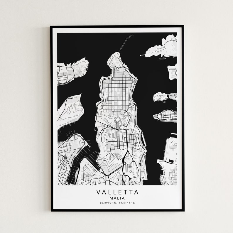 Valletta Map Print, Valletta Map Poster, Valletta Printable, Valletta ...