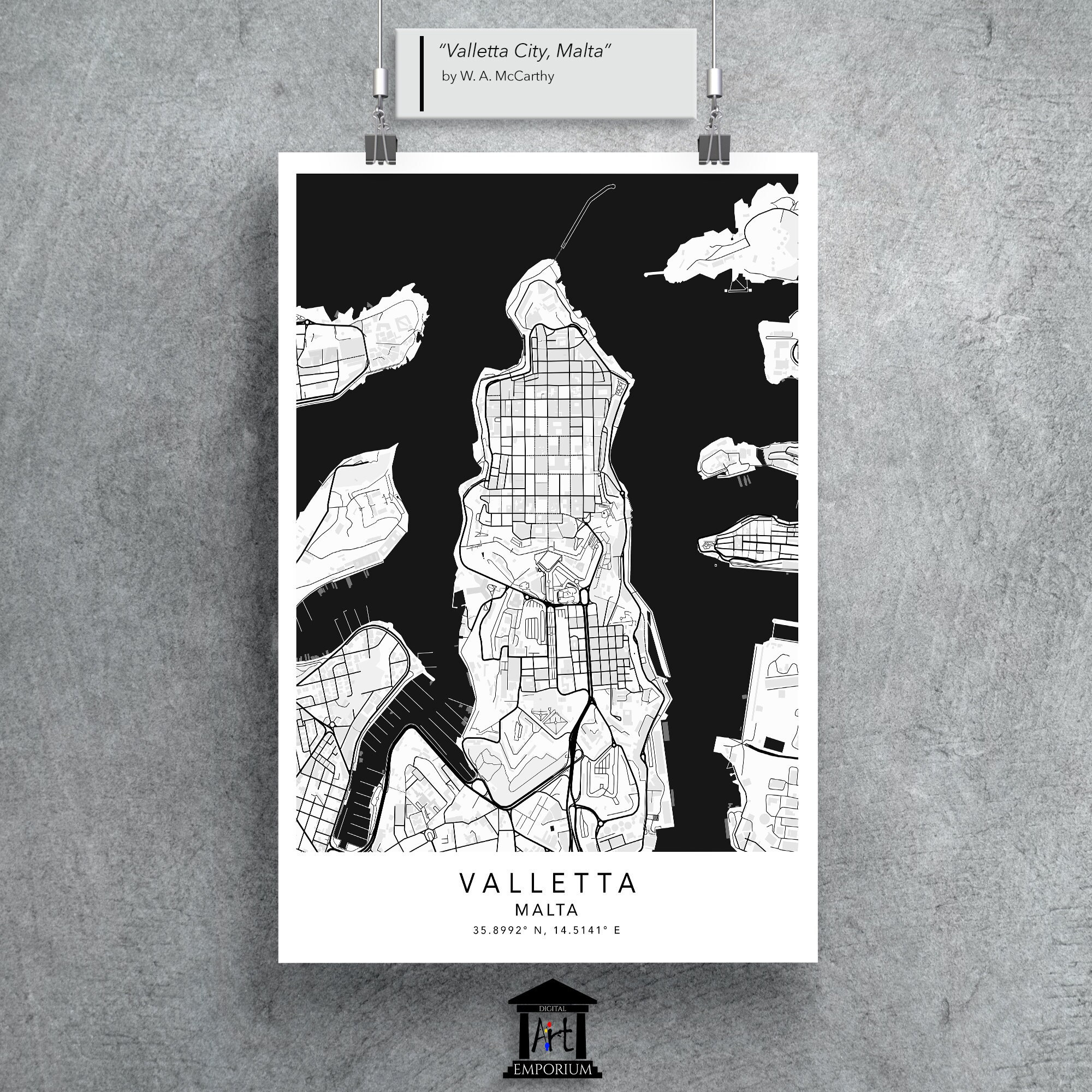 Valletta Map Print, Valletta Map Poster, Valletta Printable, Valletta ...