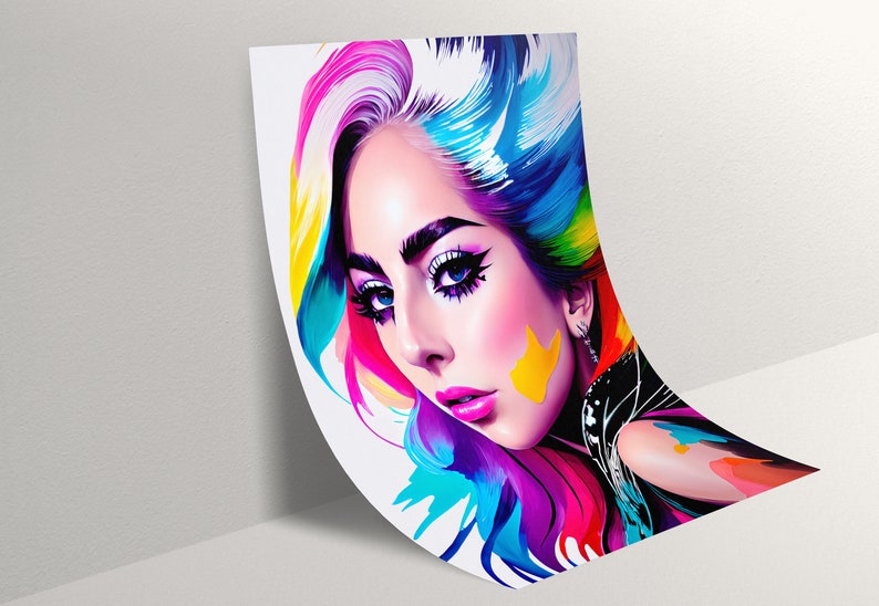 Lady Gaga Poster, Lady Gaga Wall Art, Lady Gaga Print, Gift for Her ...
