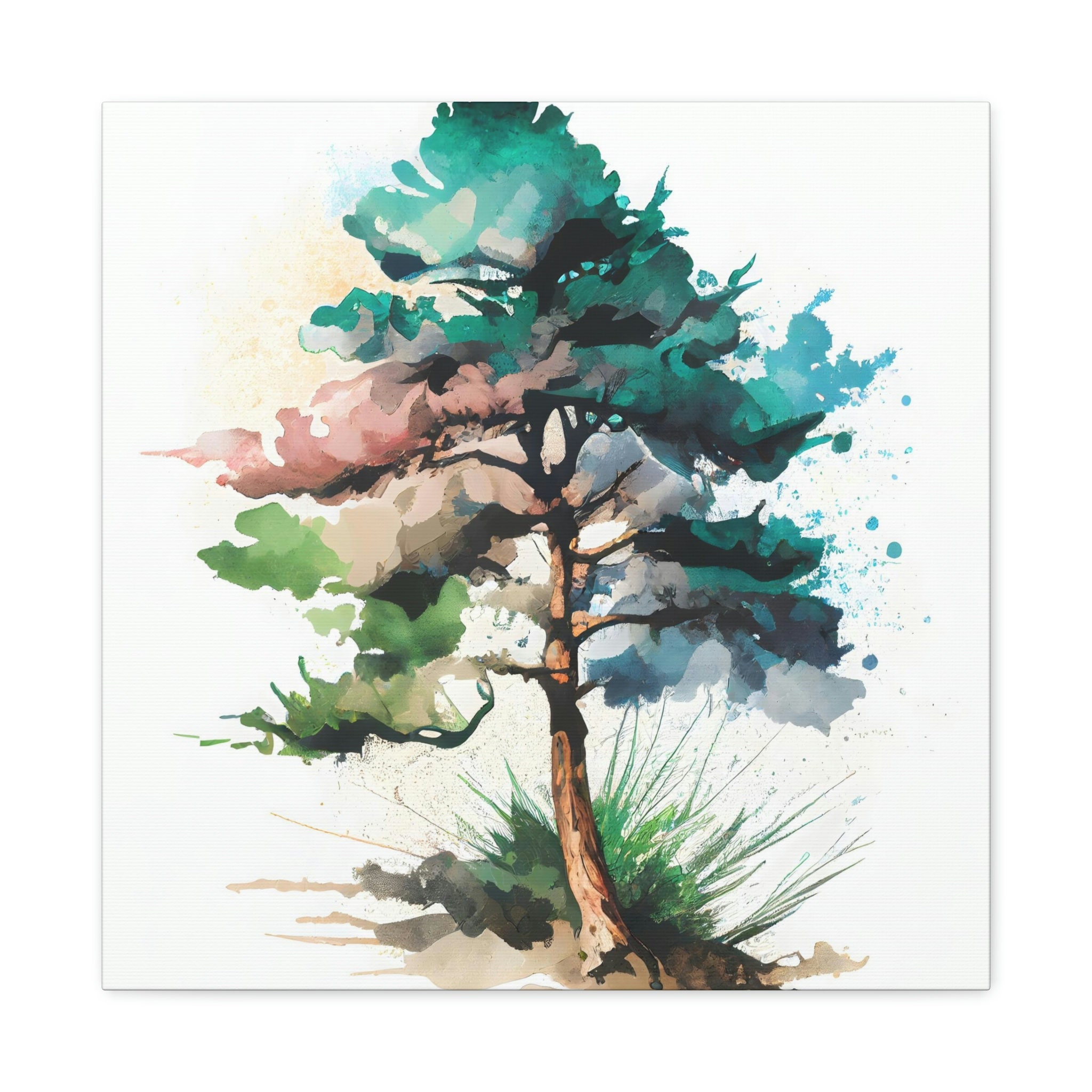 Stylized Pine Tree in Watercolor - Etsy