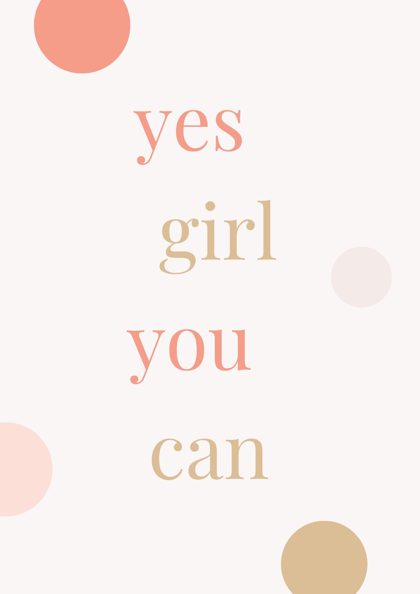 Yes Girl You Can, Quote A4 Pastel Printable Poster. Positive Message ...