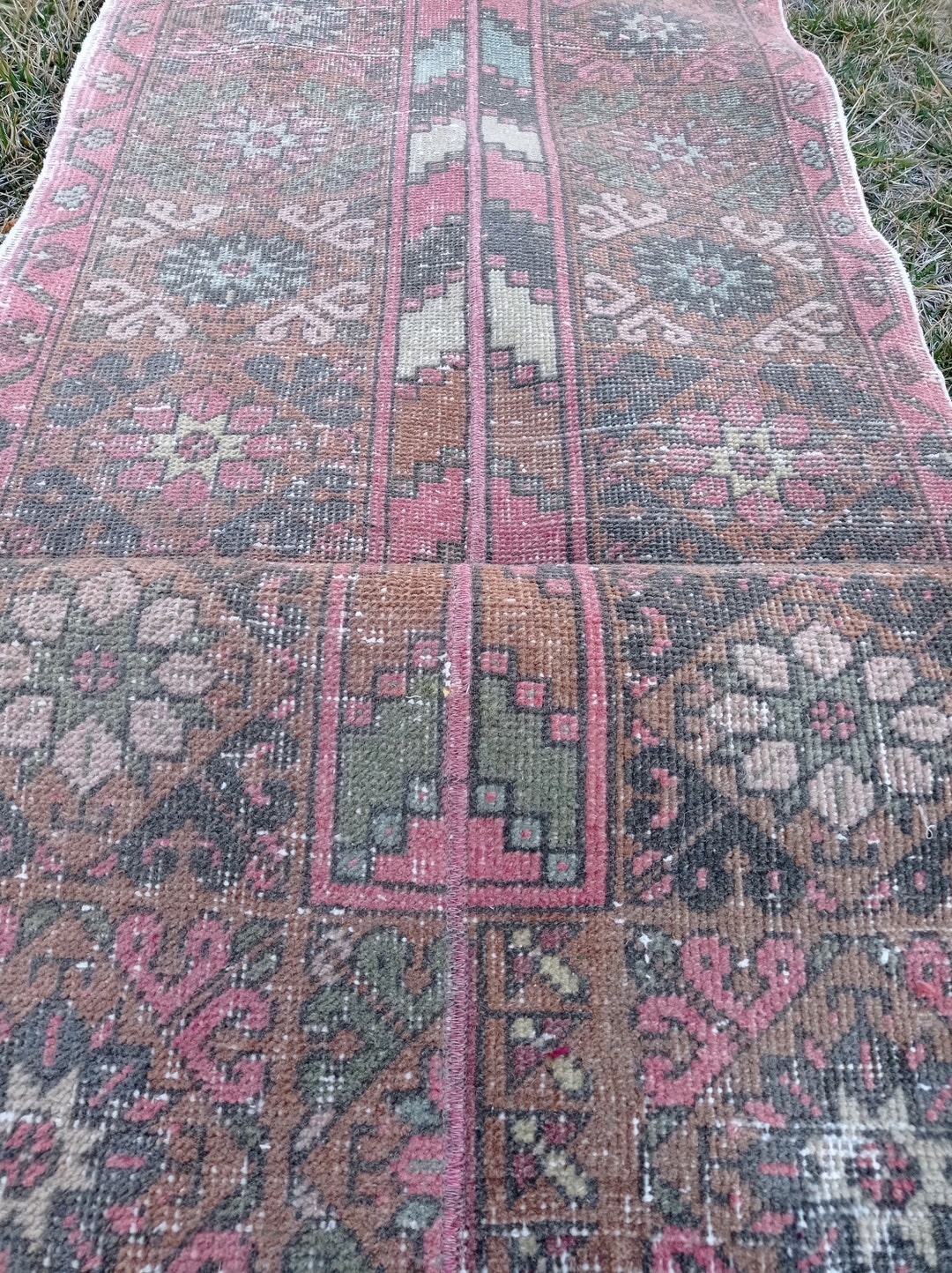 2x13 Turkish Rug Runner, Vintage Rustic Runner, Narrow Aisle Rug ...