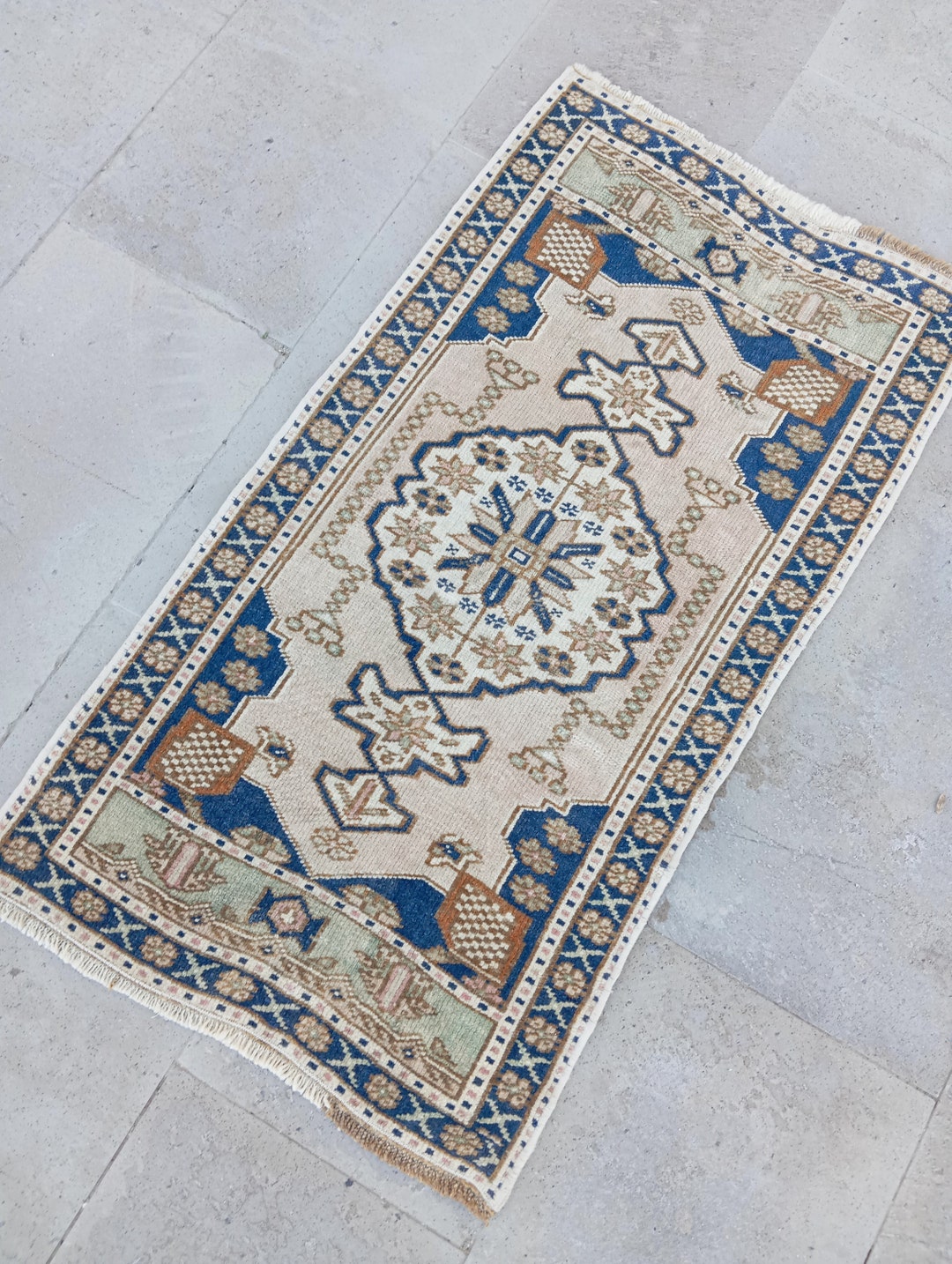 2x4 TURKISH VINTAGE CARPET, 2x4 Runner Rug,2x4 Rug,oushak Handmade Wool ...