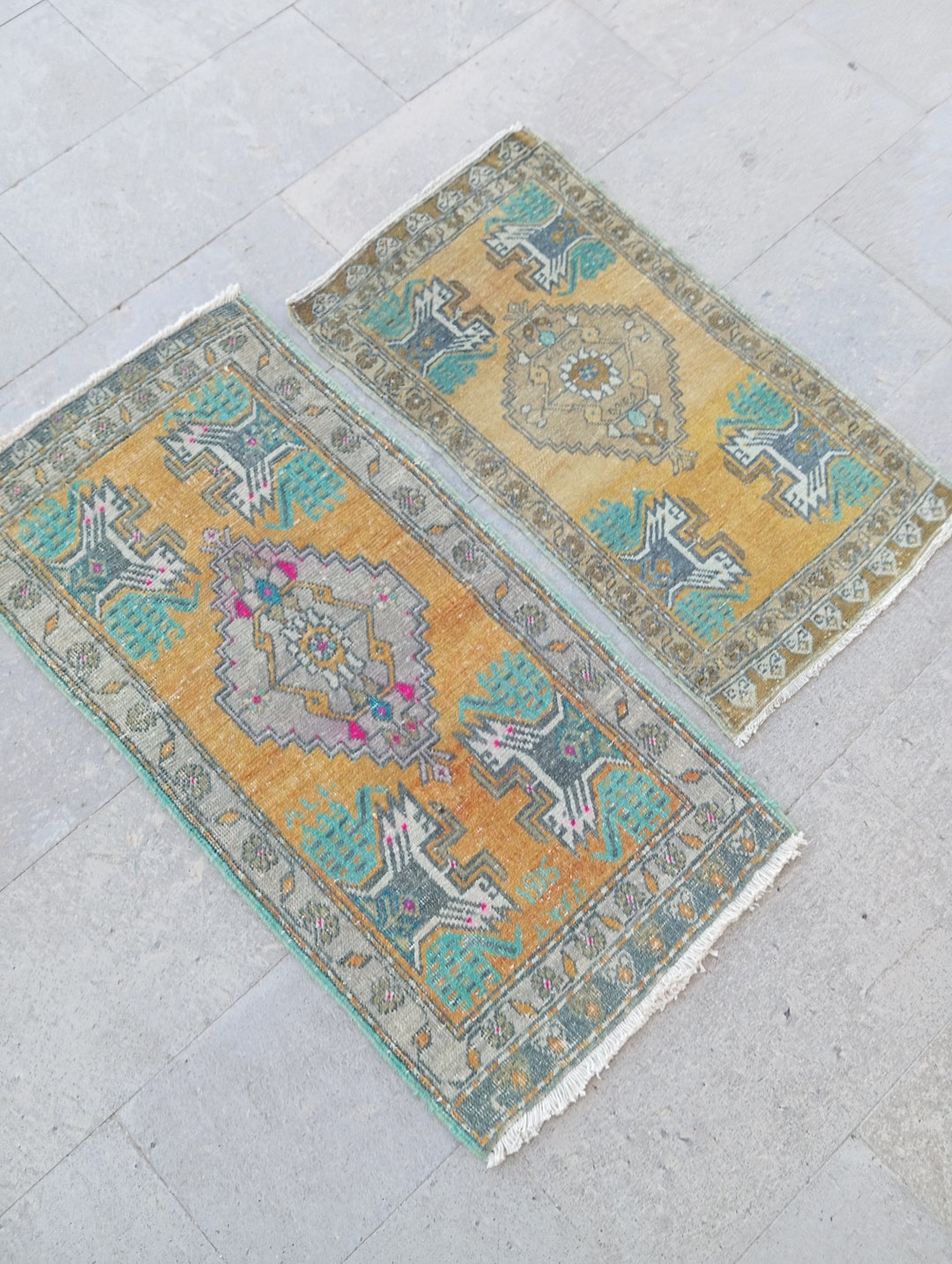 2x4 Rug Set,orange,green,rug,small Rug,2x4 Turkish Vintage Small Rug ...