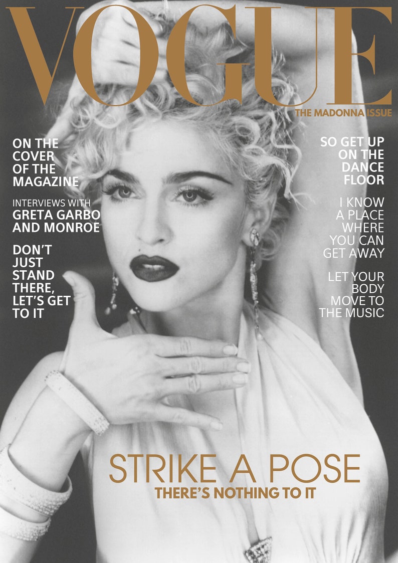 Madonna Vogue Magazine A4 Cover Etsy