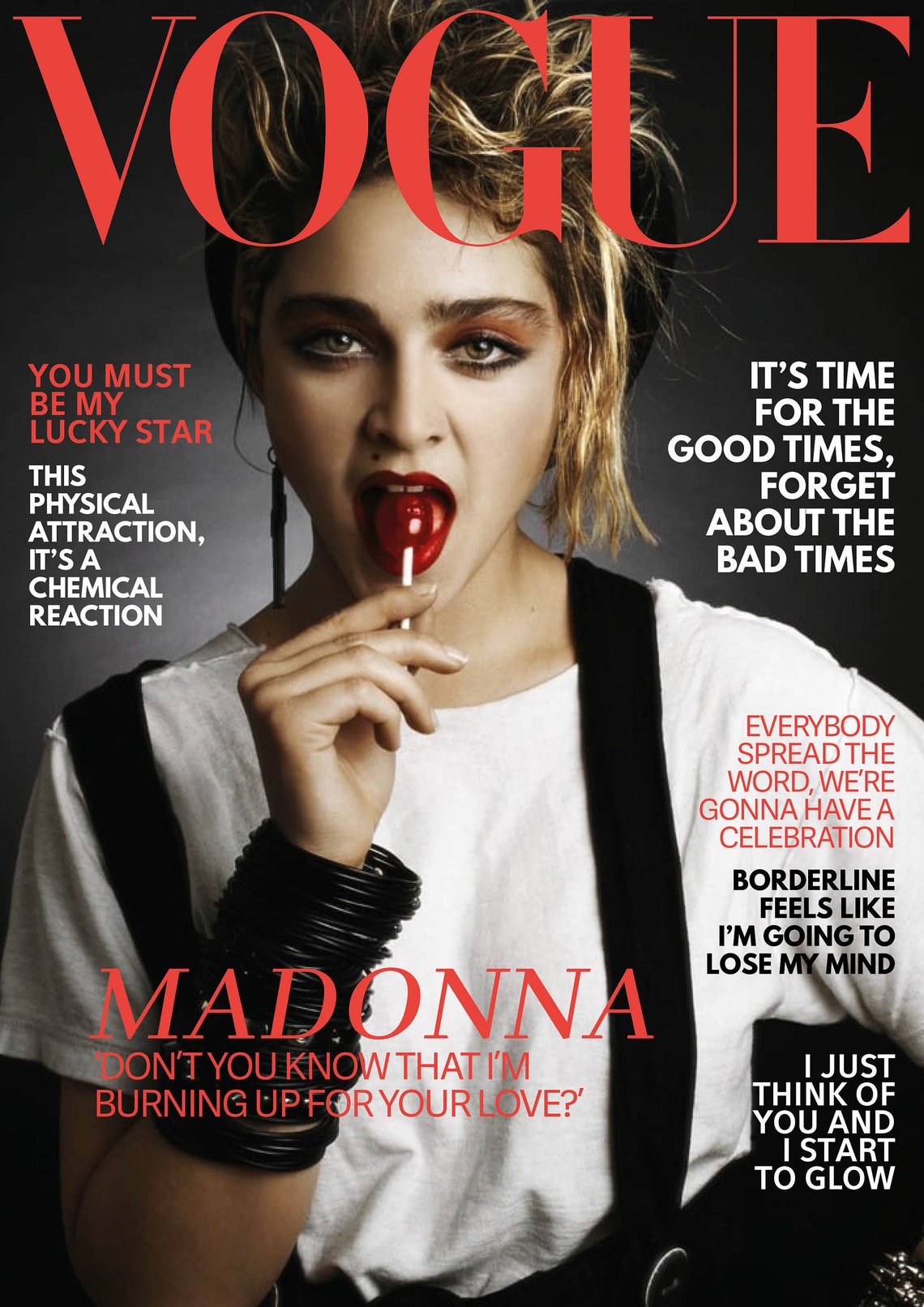 Madonna Vogue Magazine A4 Cover First Album Inspired - Etsy