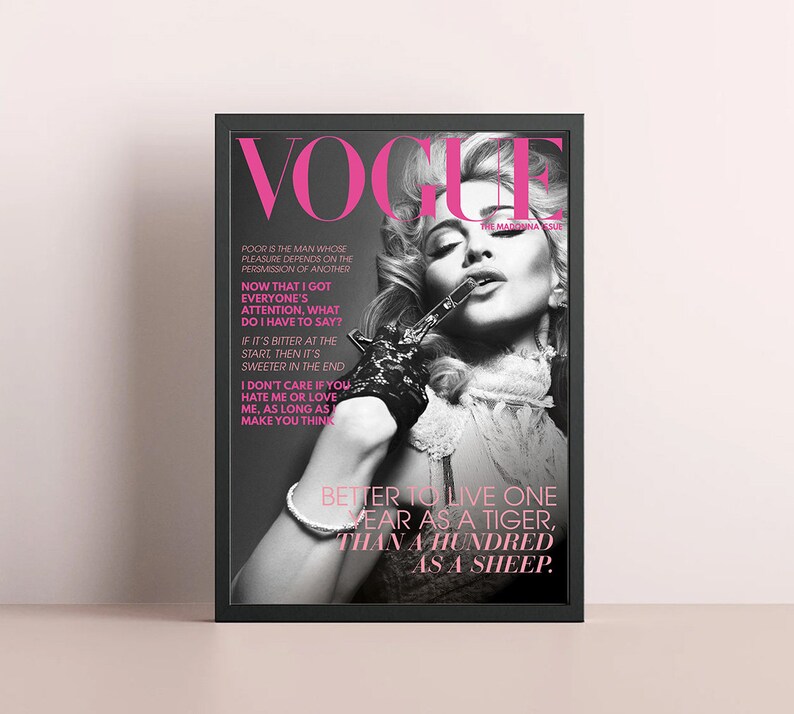 Madonna Vogue Magazine A4 Cover Famous Quotes - Etsy