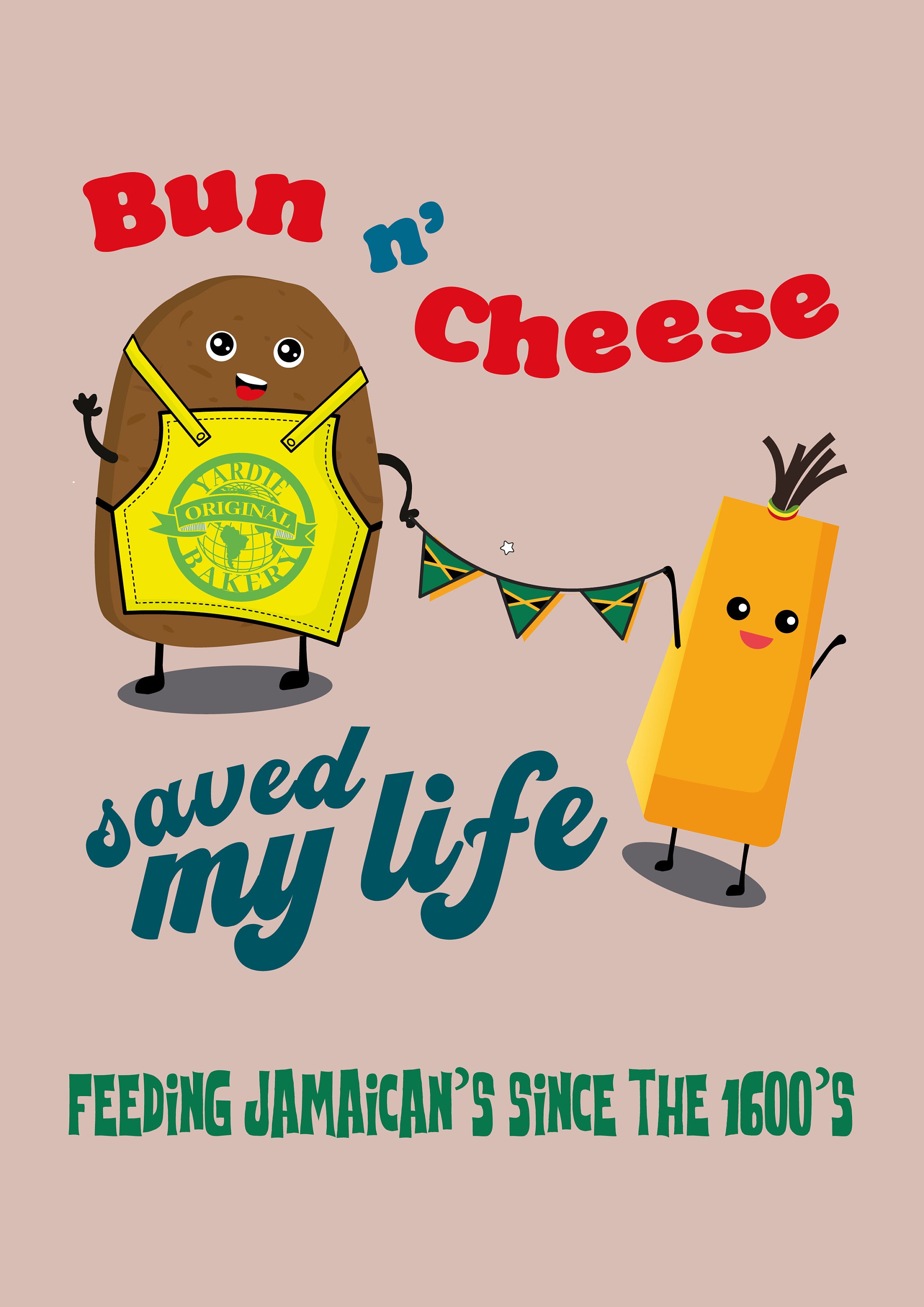 Bun and Cheese Jamaican Print Poster A4-A1 - Etsy