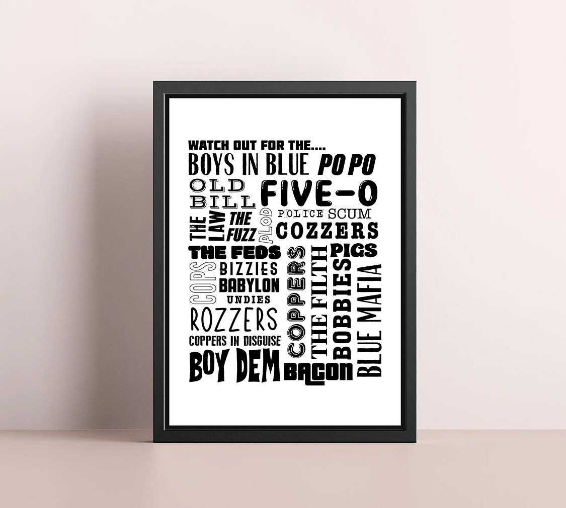 Police Slang A4/A3 Poster Art - Etsy